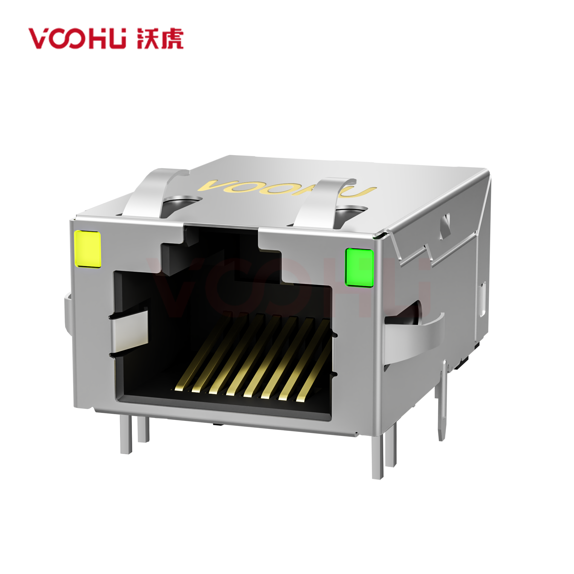 Syt811q008fd1a2d057 90 ° 1*1 Tab - Up 100/1000Base LED Y/G DIP RJ45 (Low -Profil)